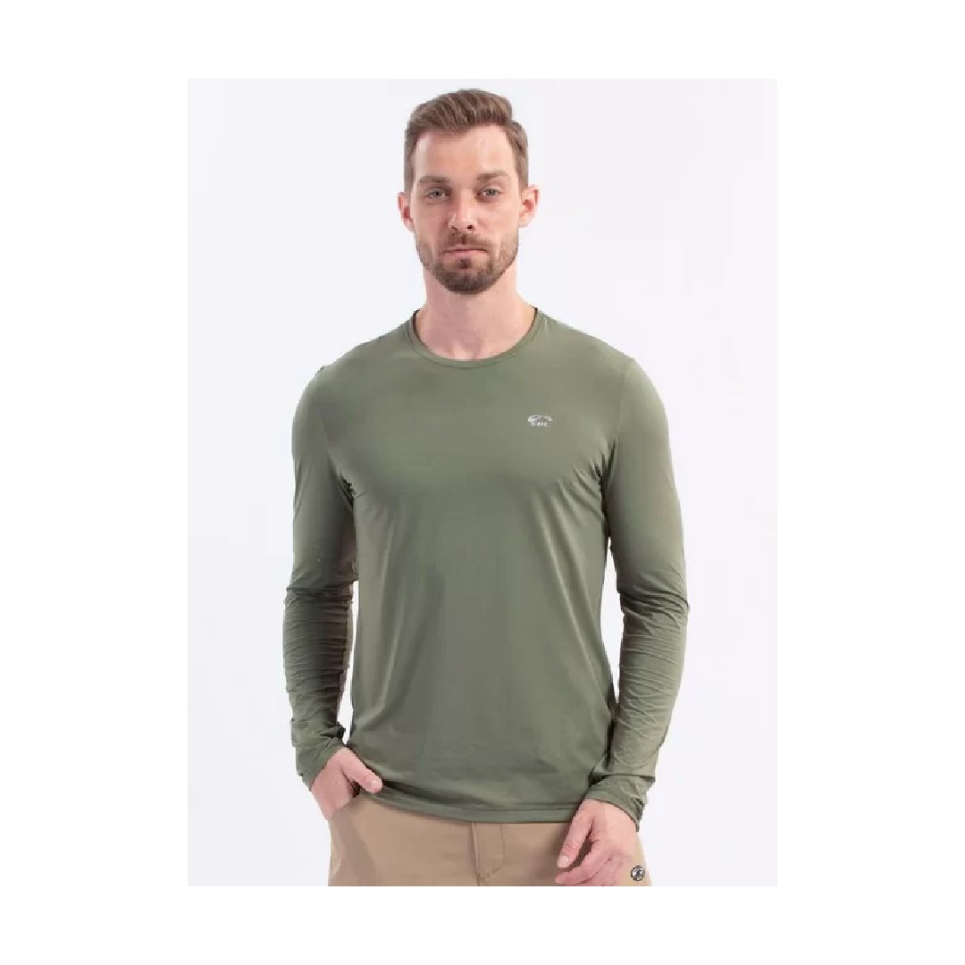 Blusa Masculina UV Protection XGG Verde Oliva Sol Sports - Armazém Aventura