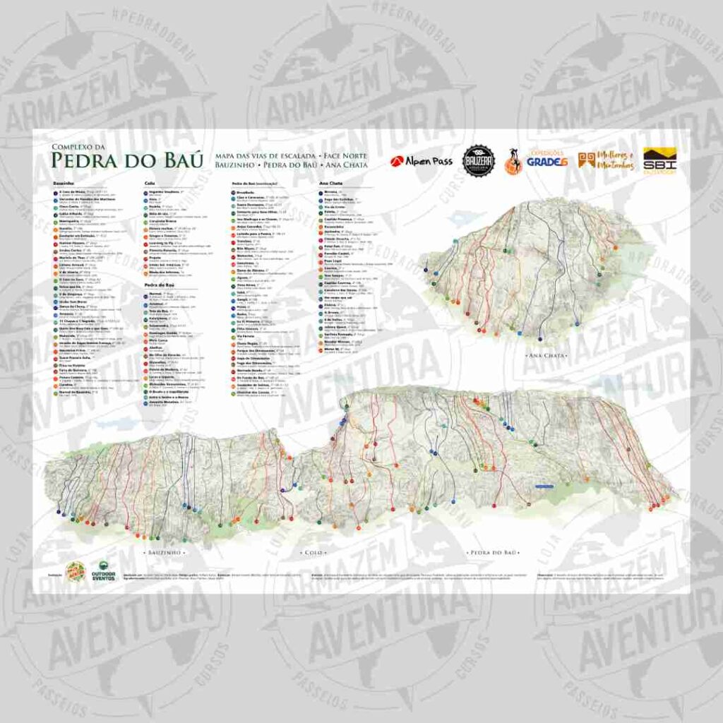 Mapa das Vias do Complexo da Pedra do Baú - Armazém Aventura